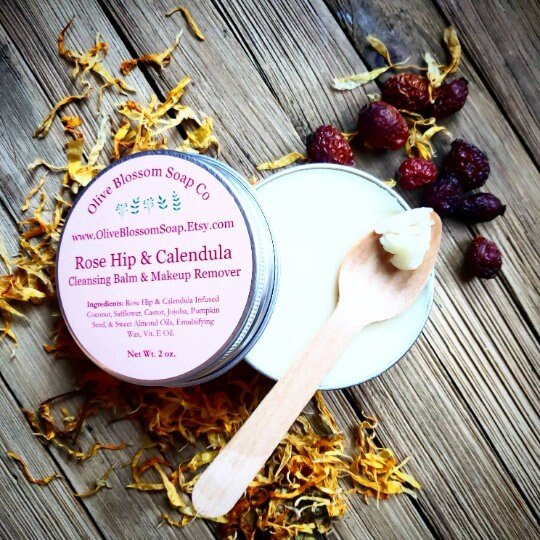 Rose Hip and Calendula Cleansing Balm & Makeup Remover | Olive Blossom ...
